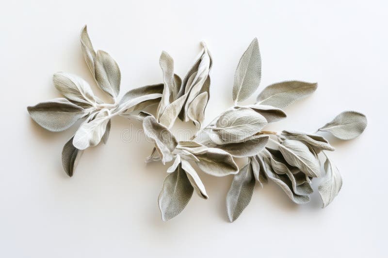 High Quality Organic Sage with Realistic Lighting on Clean White ...