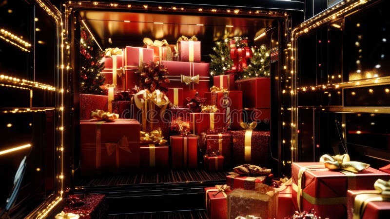 Festive Gift Stacks. stock image. Image of christmas - 342146165