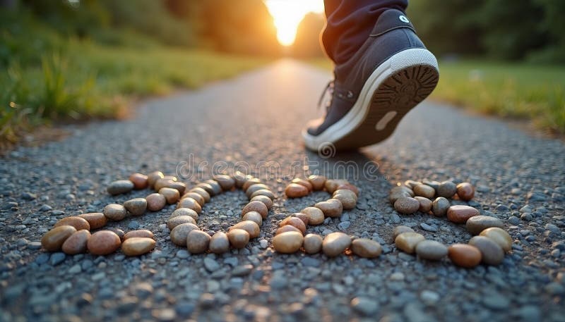 Step Pathway with Stepping Stones through Garden, Surrounded by ...