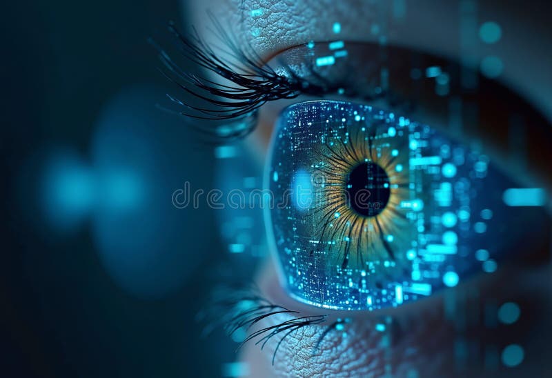 Retinal Scan for High-Tech Security Stock Illustration - Illustration ...