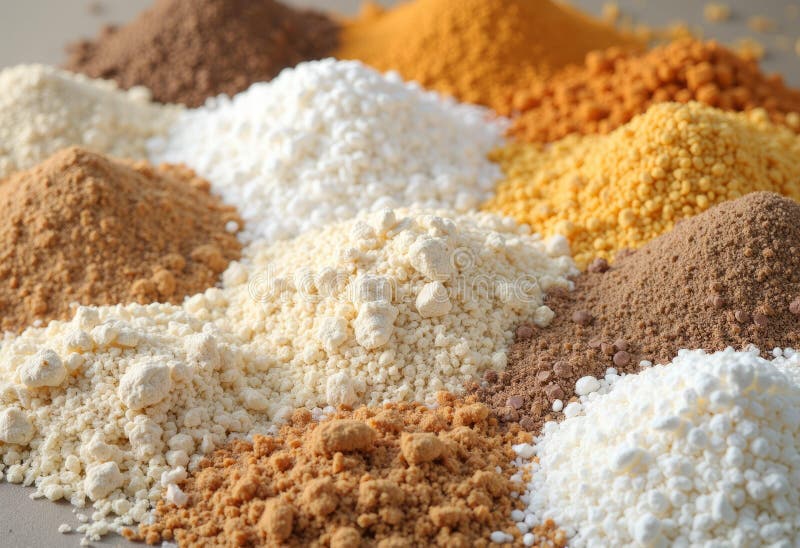 Variety of Different Types of Flour Stock Illustration - Illustration ...