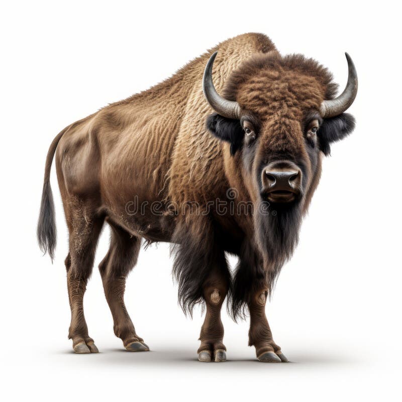 High Quality Photorealistic Buffalo Rendering on White Background Stock ...