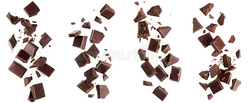 High Quality Png Chocolate Pieces Falling Isolated White Stock Photos ...