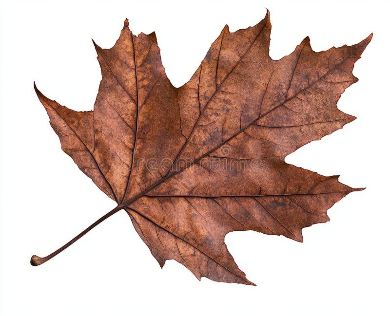 High-Quality PNG Dried Brown Maple Leaf Isolated on White Stock ...