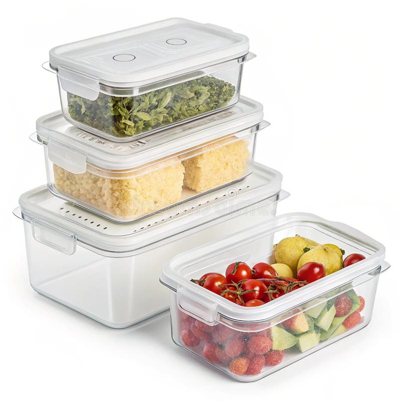 Plastic Stackable Storage Containers PNG Stock Illustration ...