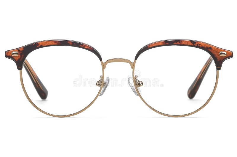 Vintage Round Eyeglasses with Tortoise Shell Frame on Transparent ...