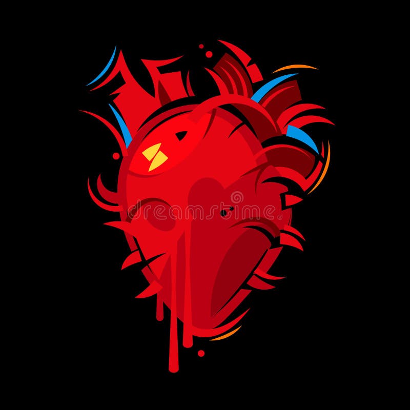 High Quality Polygonal Heart Vector Style Black and White Illustration ...