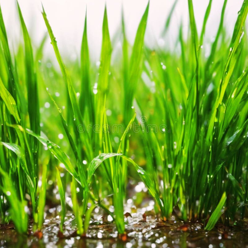Potrait Beautiful Wet Grass Stock Image - Image of meadow, plant: 290884033