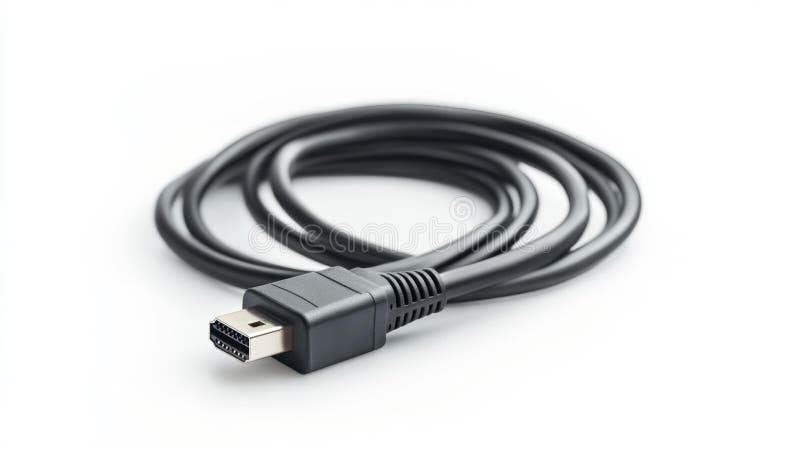 High-quality Power Cord with Modern Connectors on a White Background ...