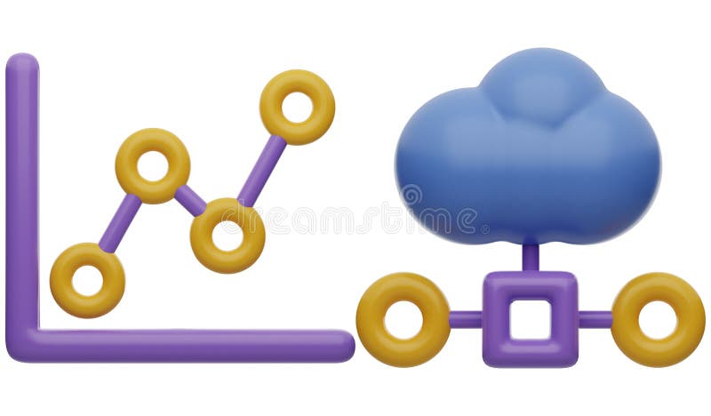 Premium Cloud Database Technology Icon 3d Rendering on Isolated Background Stock Illustration ...