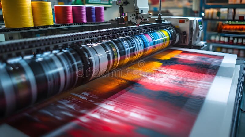 High-Quality Printing Process with a Digital Printer Creating Bright ...