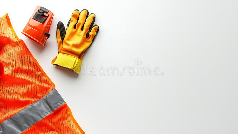 High Quality Protective Workplace Gear Including Gloves and Vest Stock ...