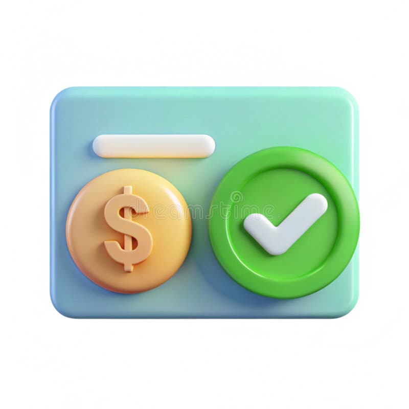 PSD 3D Rendering Payment Done Icon Isolated on White Stock Illustration ...