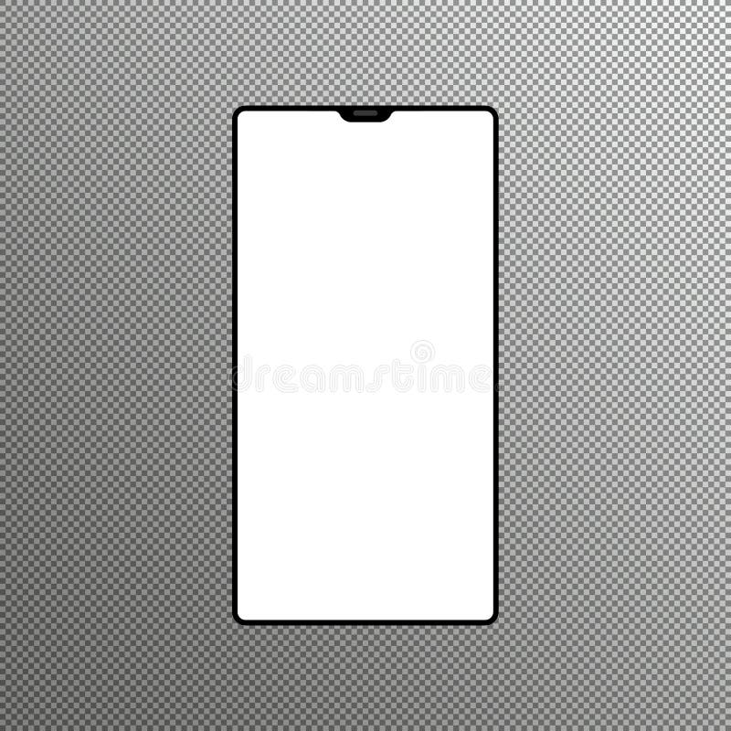 High Quality Realistic Smart Phone Mock Up with Empty Screen. Black ...