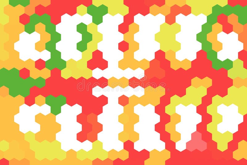 High-quality Red and Yellow Hexagonal Pixel Art with Geometric ...