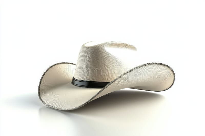 White Cowboy Hat Isolated on Clean White Background Showcasing Sharp ...