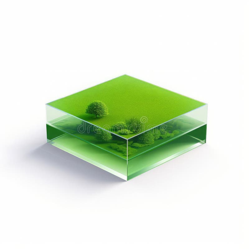 High-quality Shiny Plastic Isometric Square Knoll Model on White Stock ...