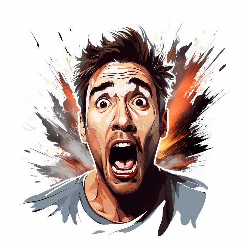 High-quality Shocked Design on a White Background Template Stock ...