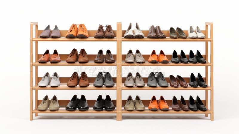 High Quality Shoe Rack Isolated on White Background Stock Illustration ...