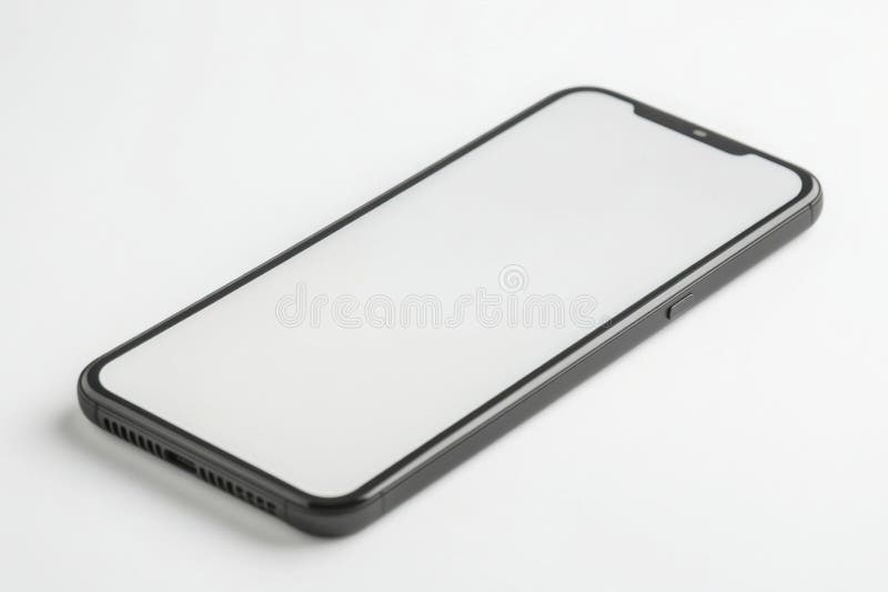Sleek Smartphone with a Blank White Screen on a Minimalist White ...