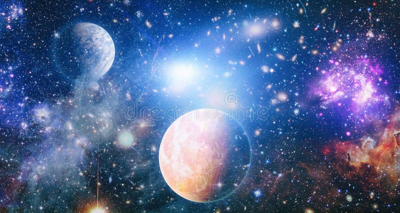 High Quality Space Background. Bright Star Nebula. Distant Galaxy ...