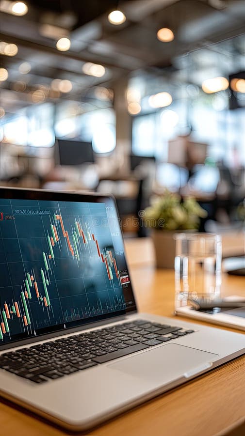 High-quality Stock Market Chart Displaying White Candlestick Patterns ...