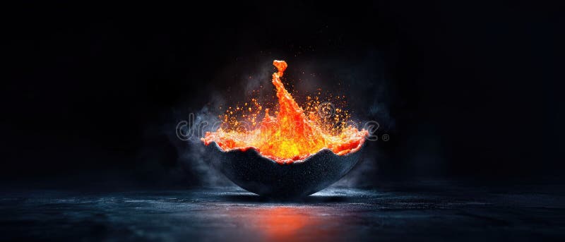 High-Quality Studio Photo of a Bowl of Lava with Vibrant Texture Stock ...