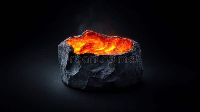 High-Quality Studio Photo of a Bowl of Lava with Vibrant Texture Stock ...