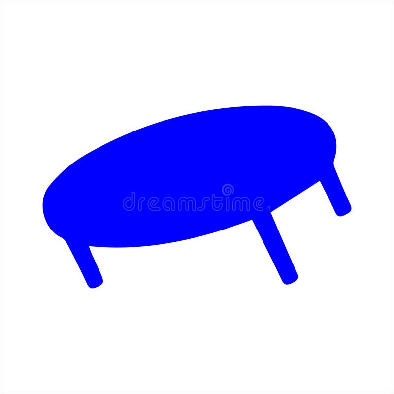 Round Table Silhouette Isolated on White Background. Table Icon Vector ...