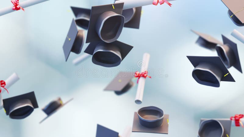 Toss of School Graduates Caps in 4K Slow Motion Stock Footage - Video ...