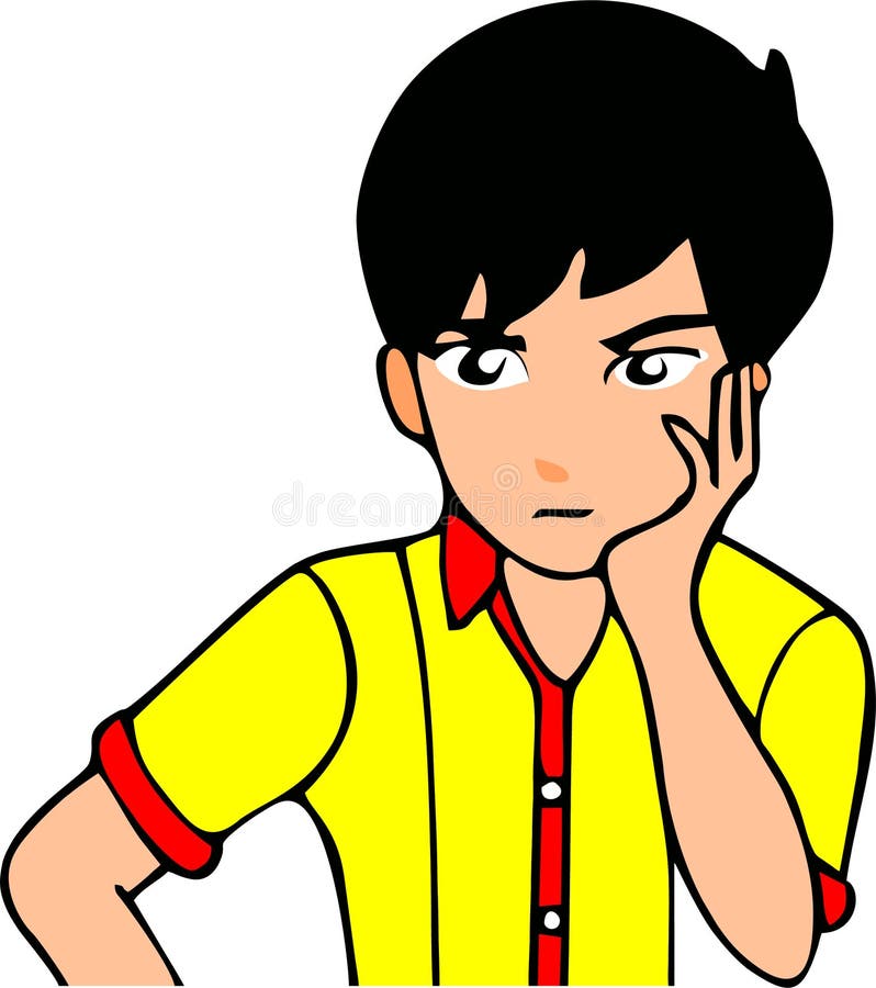 High Quality Vector of Boy Planning Something Stock Vector ...