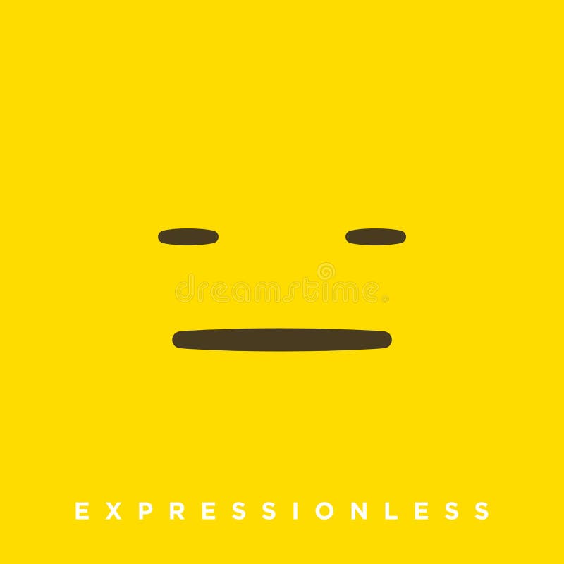 High Quality Vector Cartoon with Expressionless Emoticons with Flat ...