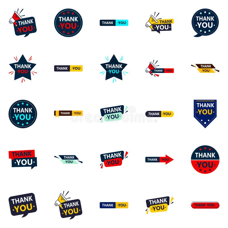 25 High Quality Vector Designs To Say Thank You Stock Vector ...