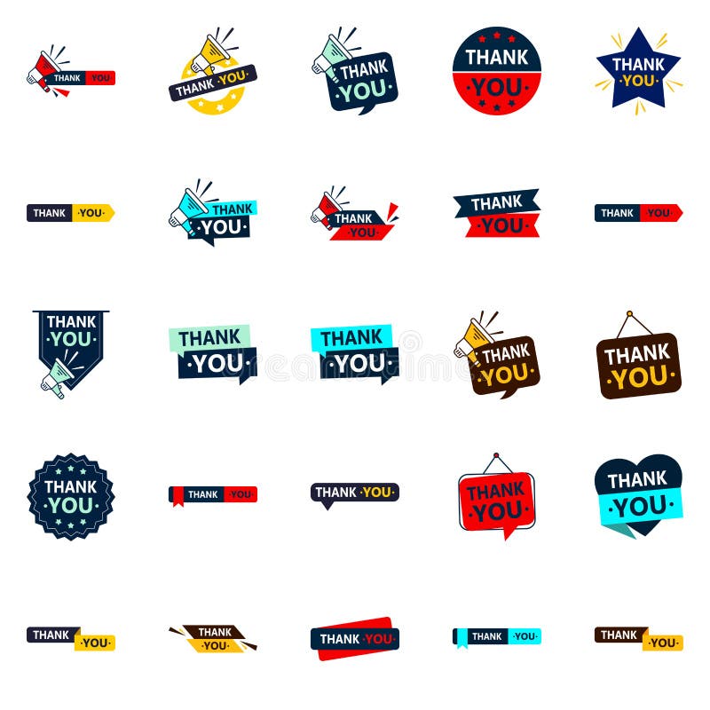 25 High Quality Vector Designs To Say Thank You Stock Vector ...