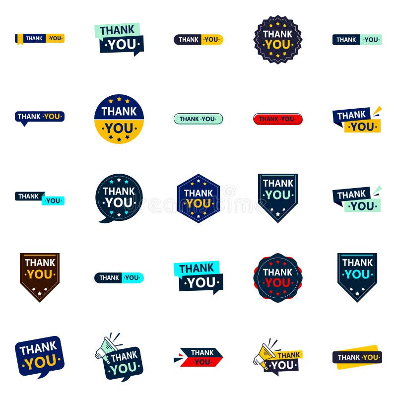25 High Quality Vector Designs To Say Thank You Stock Vector ...