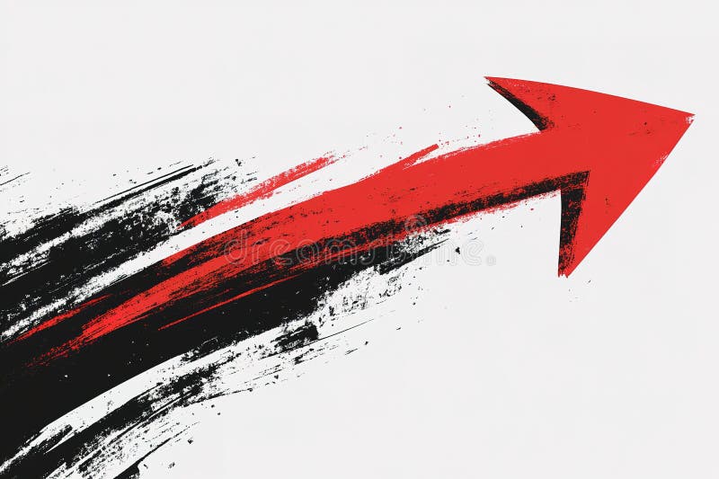 Upward Bound: a Red Curved Arrow Vector Graphic, Perfect for Growth ...