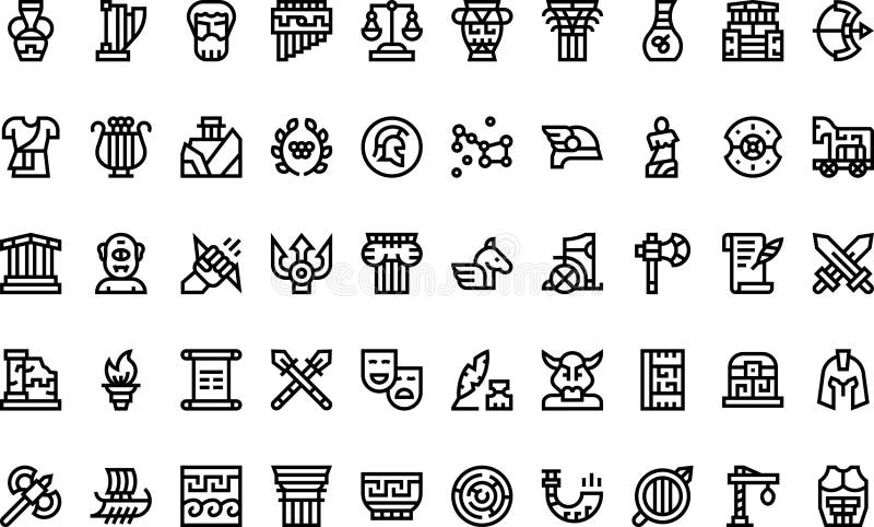 Ancient Greece Icons High-Quality Vector Icons Collection with Editable ...