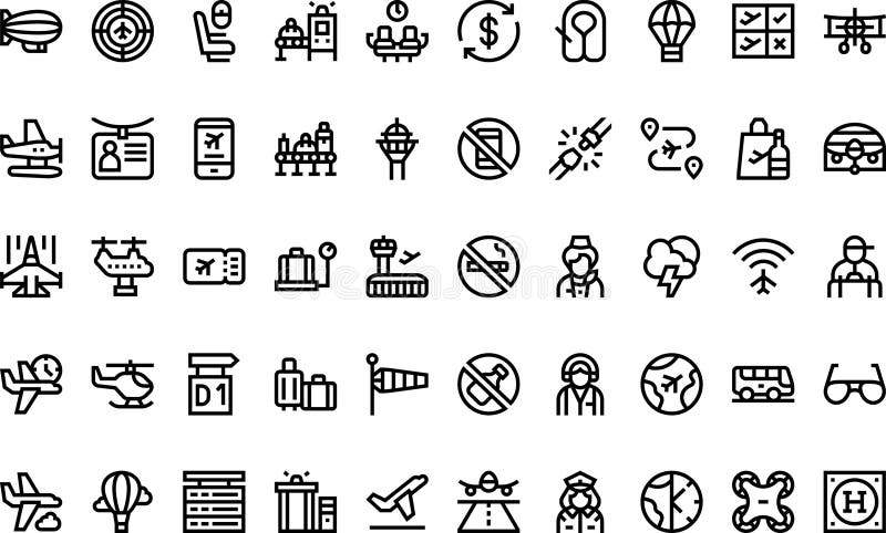 Aviation Icons High-Quality Vector Icons Collection with Editable ...