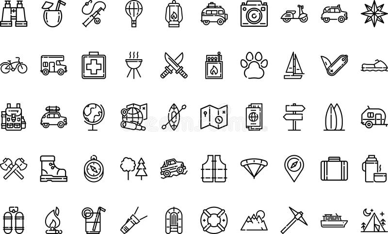 Camping Elements Icons High-Quality Vector Icons Collection with ...