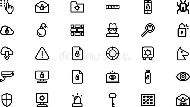 Computer Security Icons Stock Illustrations – 53,104 Computer Security ...