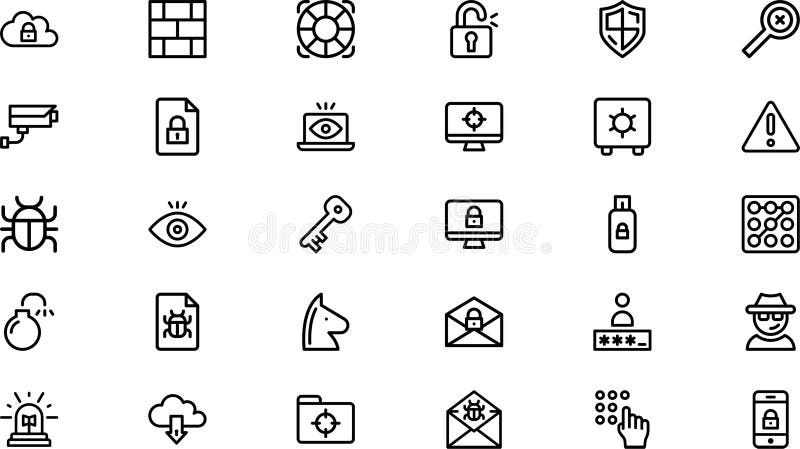 Computer Security Icons Pack High-Quality Vector Icons Collection with ...