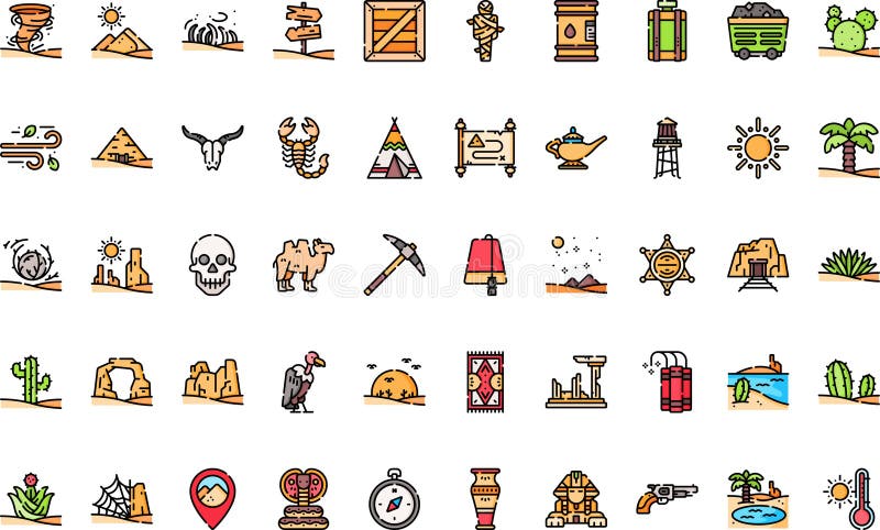 Desert Icons High-Quality Vector Icons Collection with Editable Stroke ...