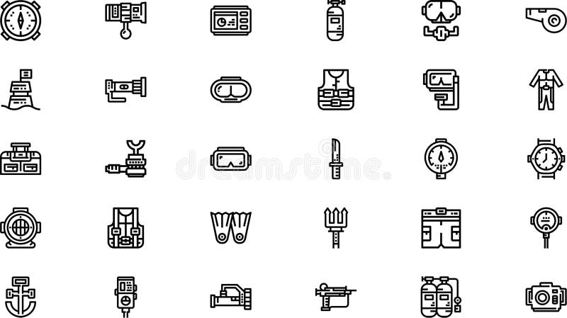 Diving Icons High-Quality Vector Icons Collection with Editable Stroke ...