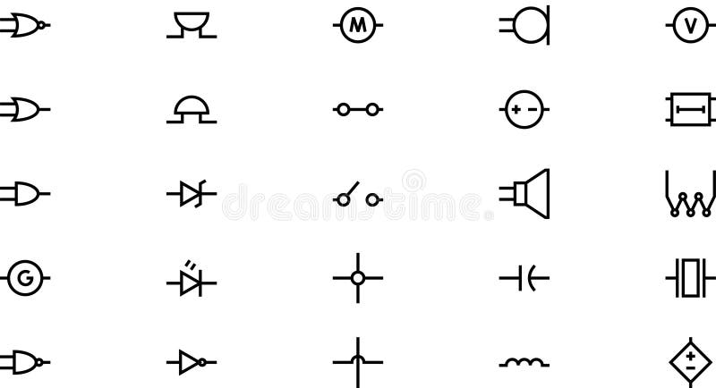 Electronics Symbols Icons High-Quality Vector Icons Collection with ...