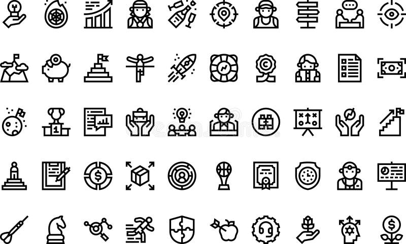 Goal Setting Icons High-Quality Vector Icons Collection with Editable ...