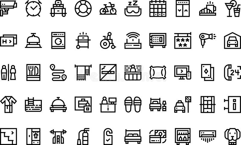Hotel Icons High-Quality Vector Icons Collection with Editable Stroke ...