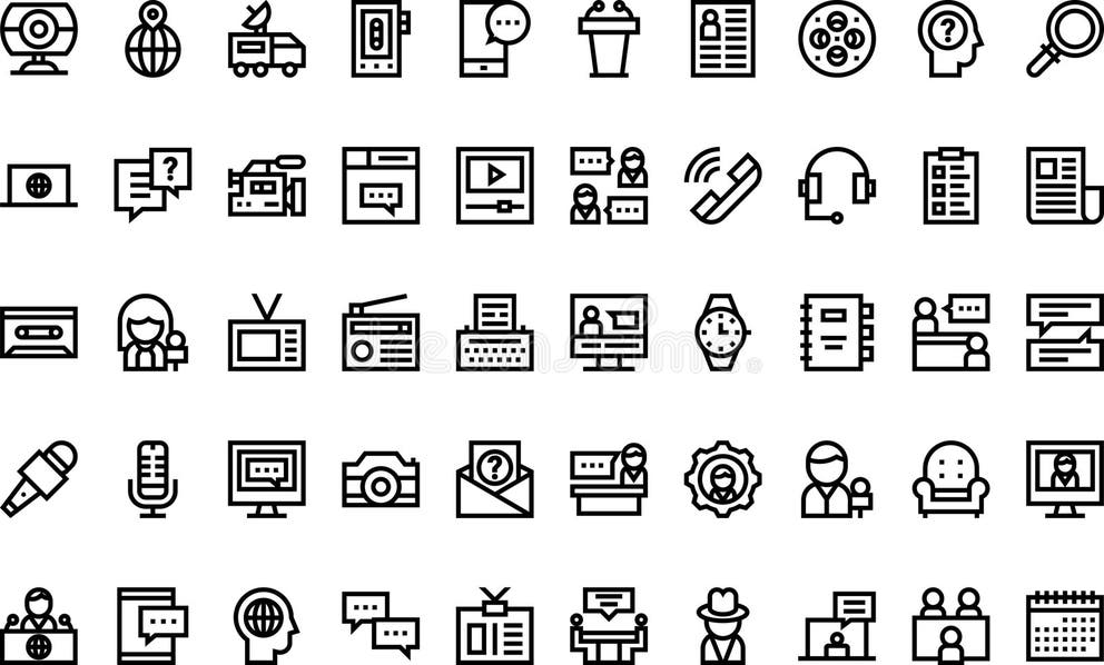 Interview Icons High-Quality Vector Icons Collection with Editable ...