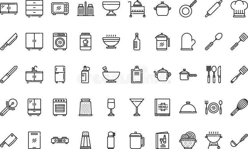 Kitchen Icons High-Quality Vector Icons Collection with Editable Stroke ...