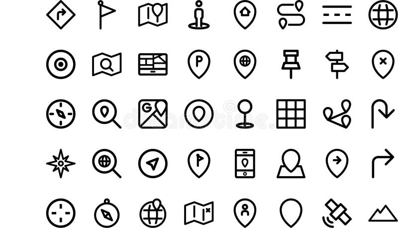 Maps and Geolocation Icons High-Quality Vector Icons Collection with ...