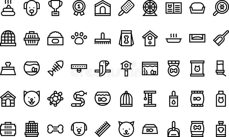 Pets Icons High-Quality Vector Icons Collection with Editable Stroke ...